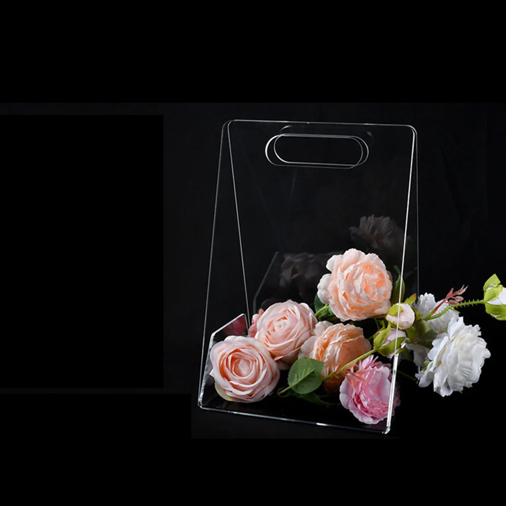 Elegant Portable Transparent Acrylic Flower Box - Perfect Gift