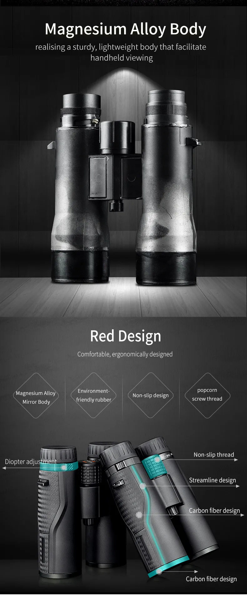 Shuntu Pi Series Roof Binoculars Hunting Telescope 10x42 Smc Mg Alloy ...