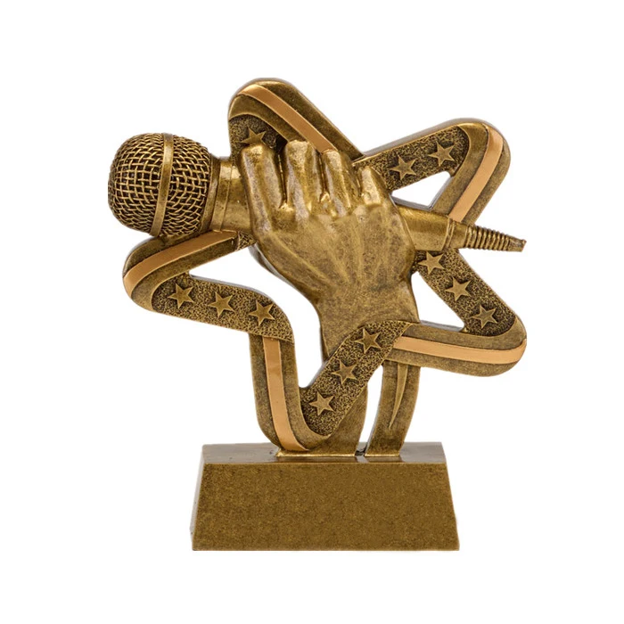 Proveedor de China de resina bronce micrófono trofeo de música los ...