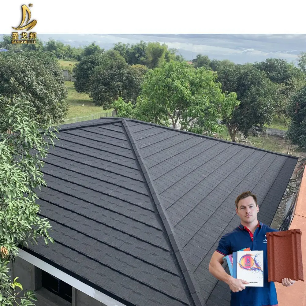 Japanese Popular Sell Color Stone Coated Steel Roof Tile Metal Shingle ...