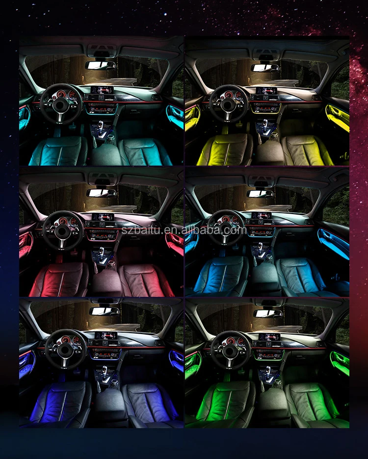 18in1 Ambient Light Car Interior Led Acrylic Guide Fiber Optic Strips ...