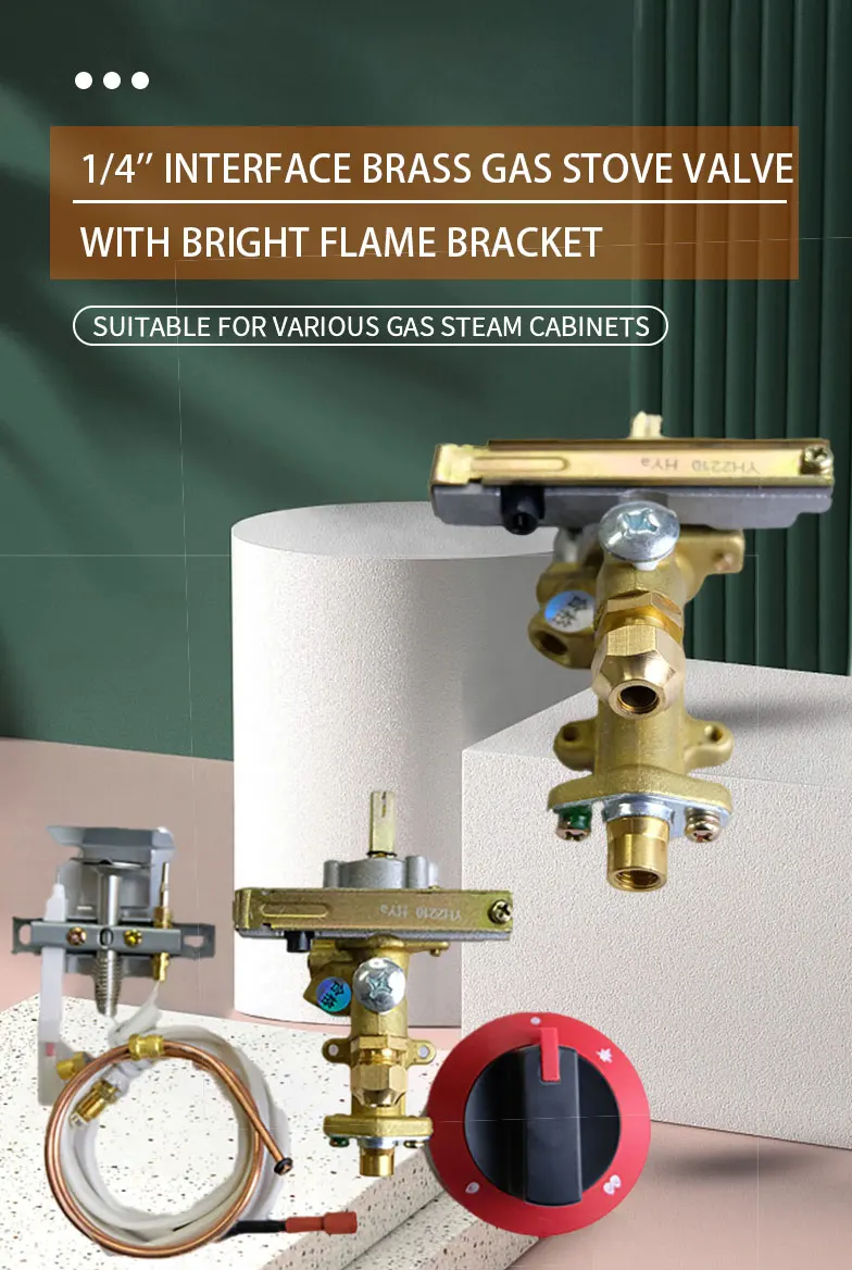 Brass 1/4'' Interface Brass Stove Valve With Bright-flame Bracket For ...