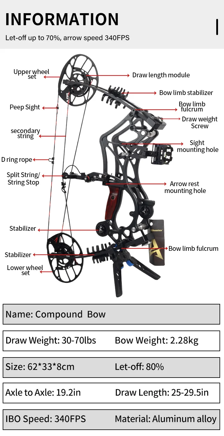 SPG Compound Bow - Precision Hunting with Adjustable Draw
