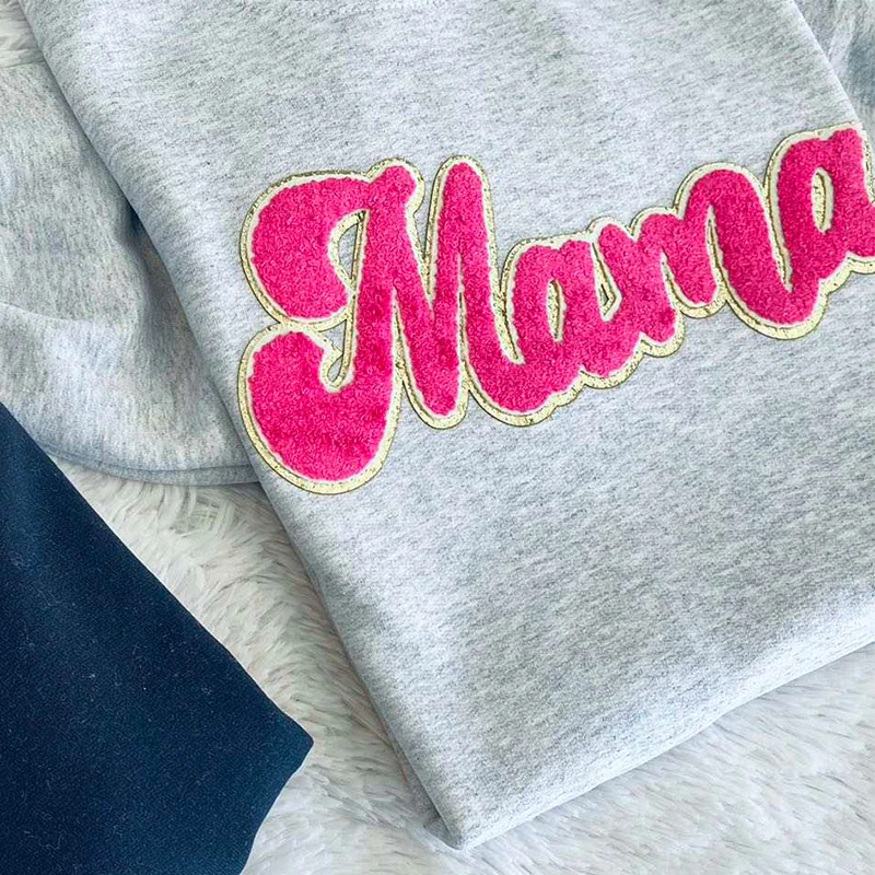 Sewill Custom Chenille Mama Patch Letter Iron On Mother's Day Gold ...