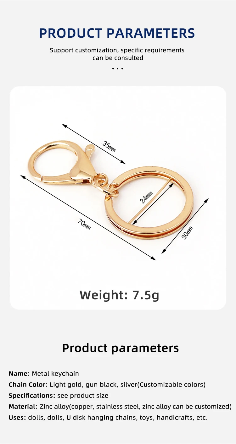 High Quality Custom Diy Metal Keychain Accessories Wholesale Metal Snap ...