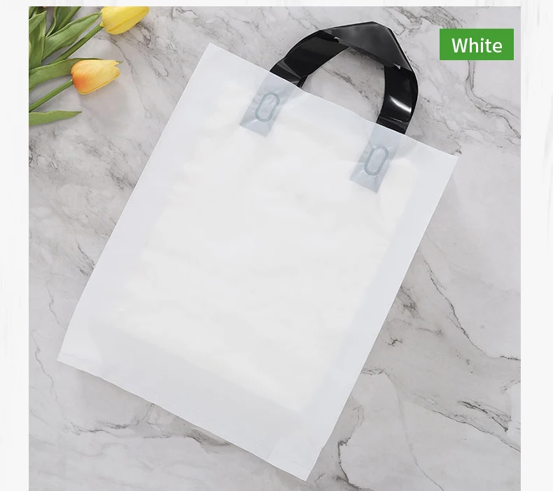 Custom Printed Logo Recyclable Retail Reusable Black Plastic Poly Tote ...