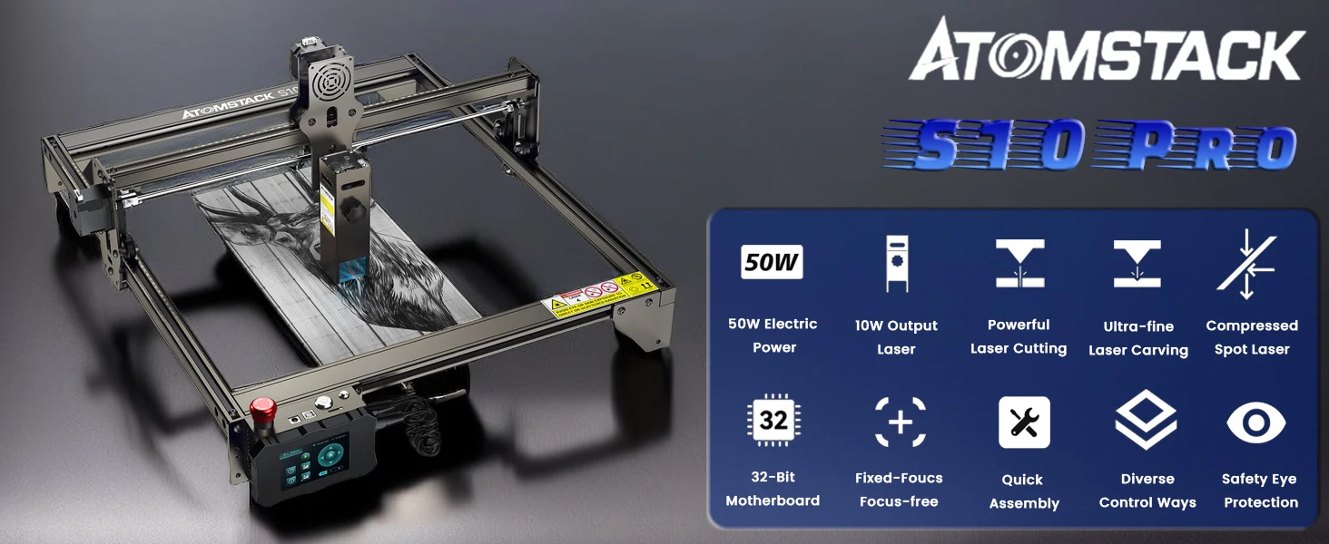 ATOMSTACK S10 X7 A10 Pro Laser Engraver - Precision & Portability