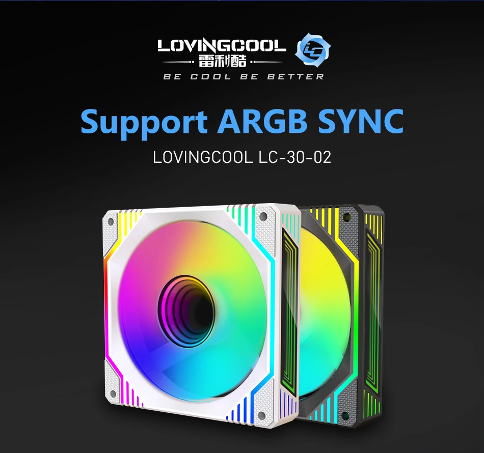 Lovingcool 120mm RGB Mirror Fan - 40000hrs Cooling Solution