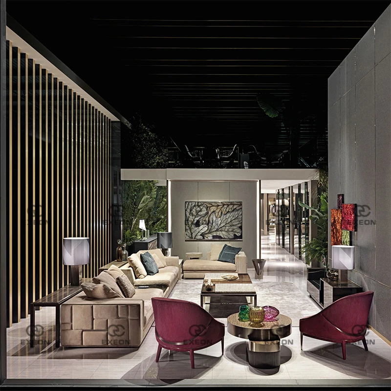 Modern Luxury Italian Modular Sofa With Led Light 8 Seats l Shape ...