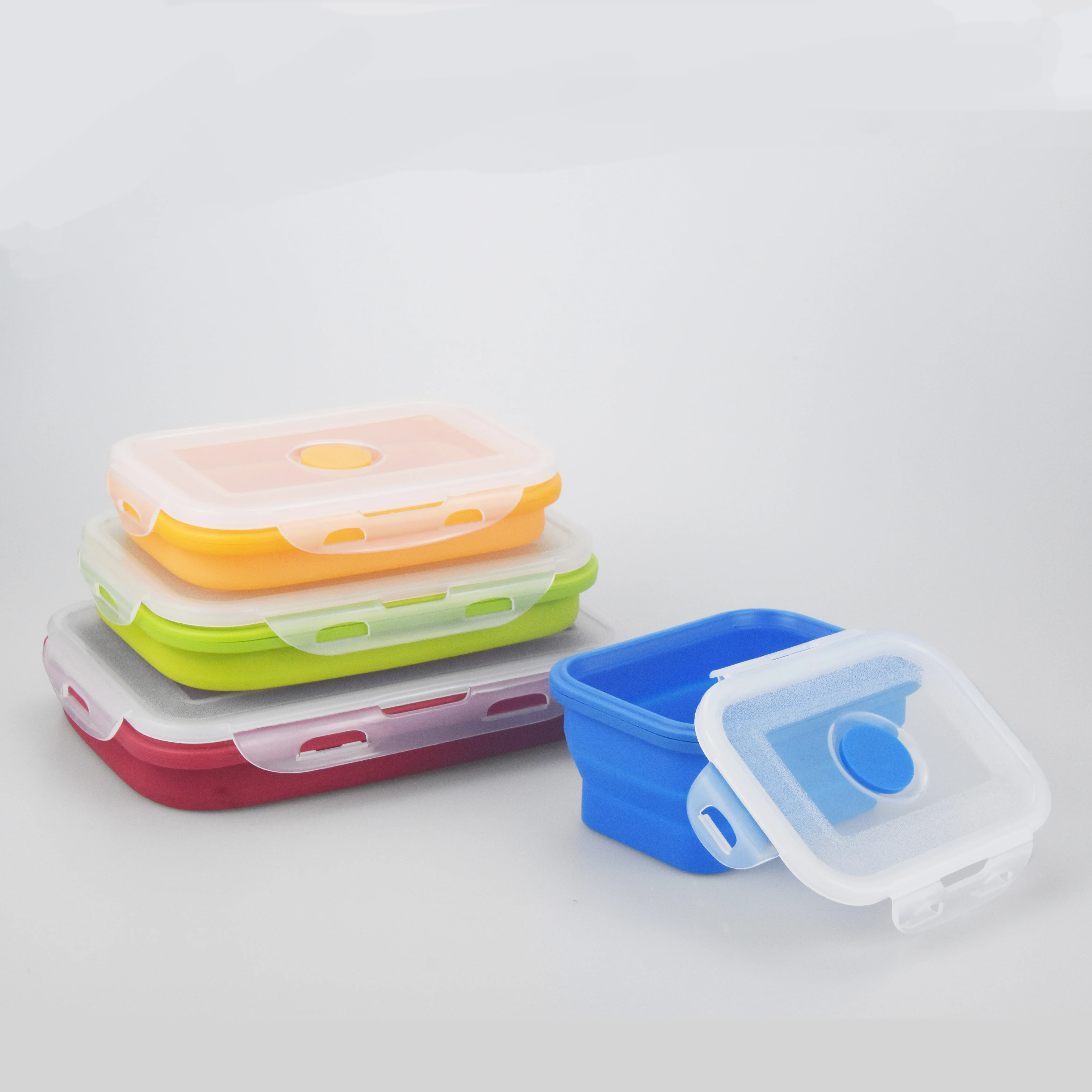 Silicone Collapsible Lunch Box Food Container Set Eco-friendly Space ...
