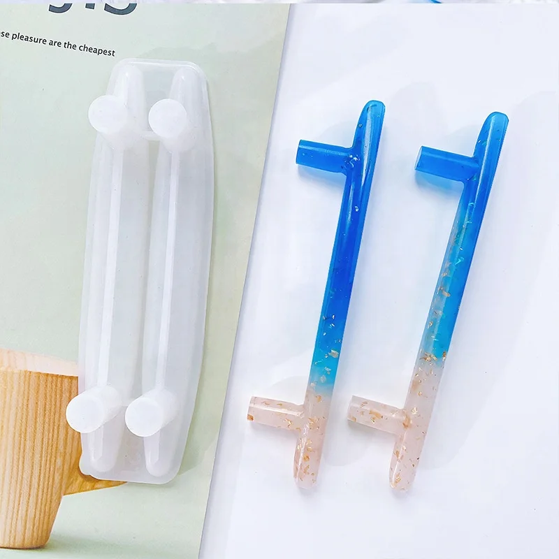 Factory Custom 3d Crystal Drip Diy Fruit Tray Long Handle Decoration Silicone Mold Handle ...