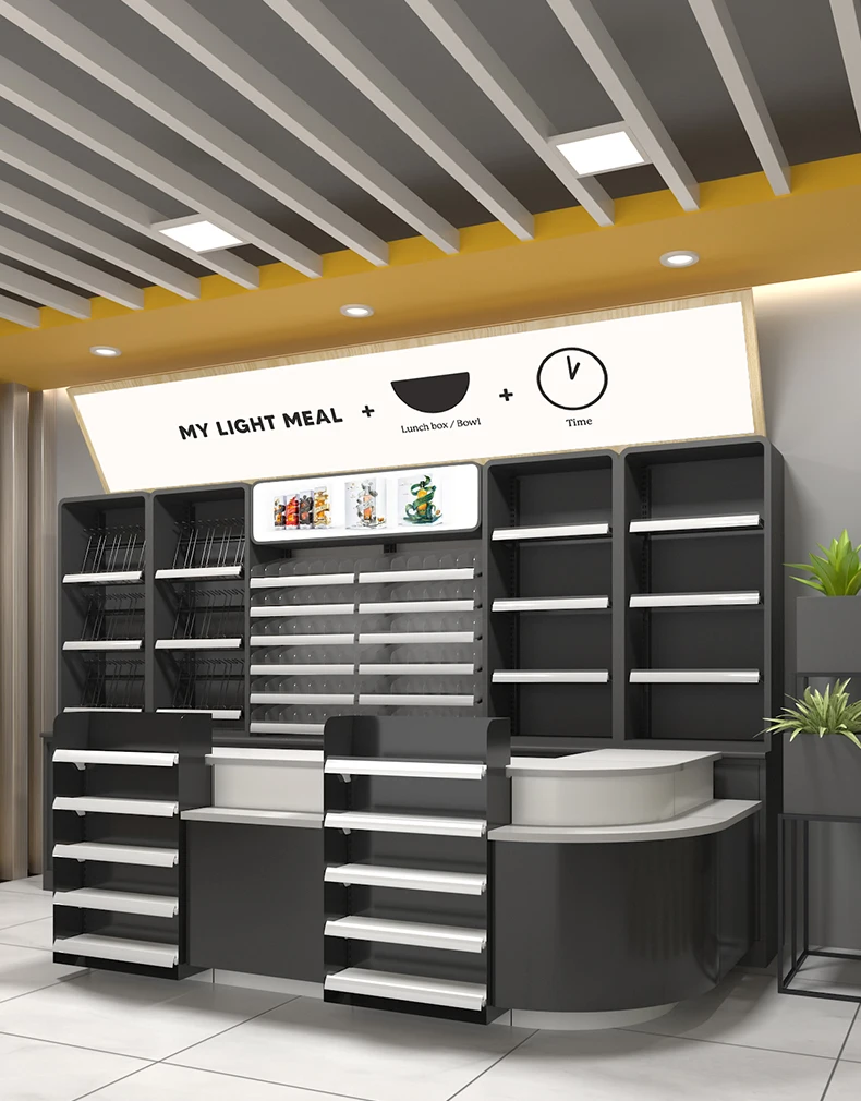 LD Store Metal Cashier Desk with Marble Top - Modern Checkout Counter ...