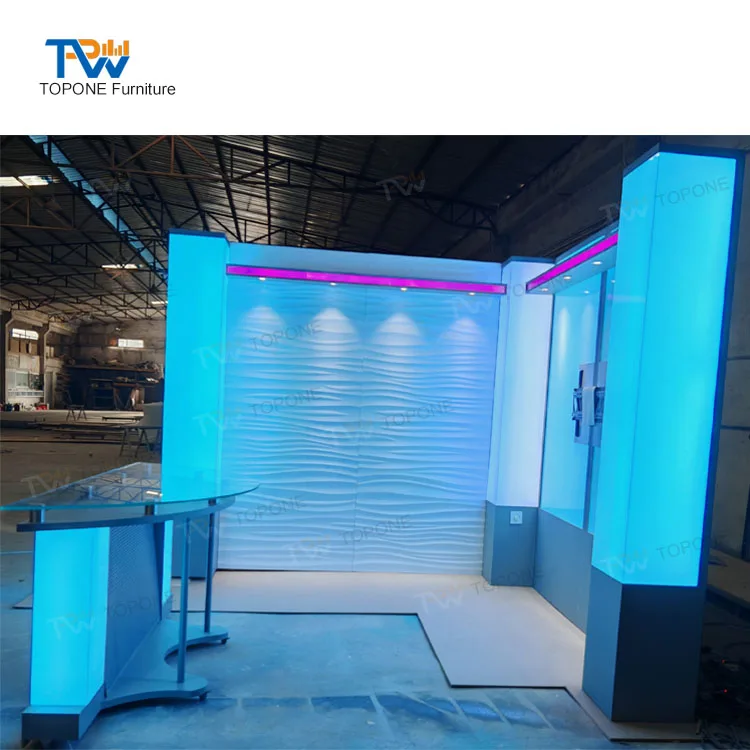 Popular TV News Desk Broadcast Studio Furniture Set Design