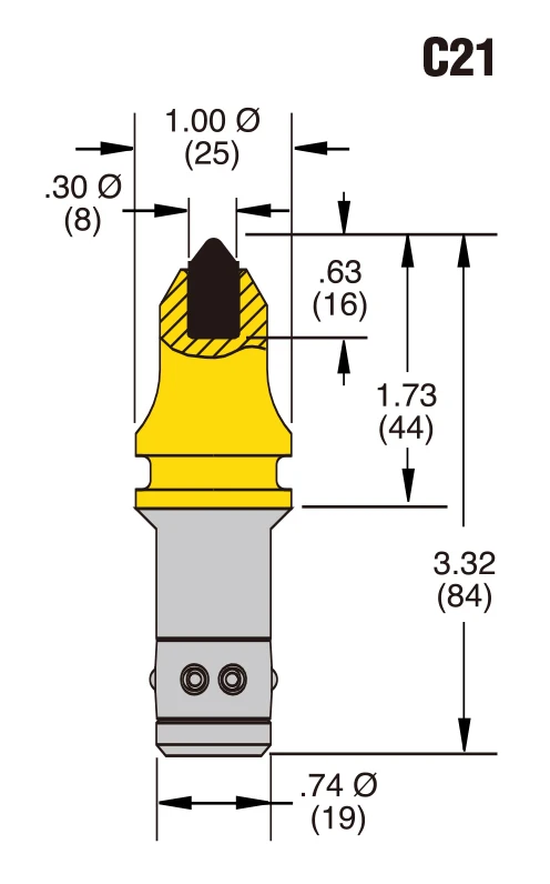 19mm Rock Auger Bullet Teeth Cutting Carbide Bit C21 C23| Alibaba.com