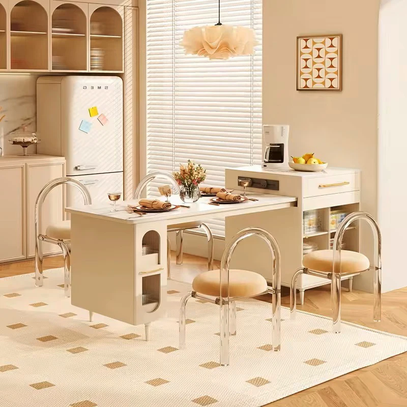 Luxury Kitchen Island Dining Table Set - Extendable & Stylish