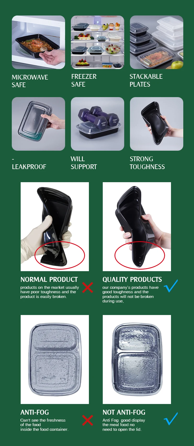 Microwaveable Plastic Rectangular 650ml Takeaway Transparent Packing Disposable Food Containers ...