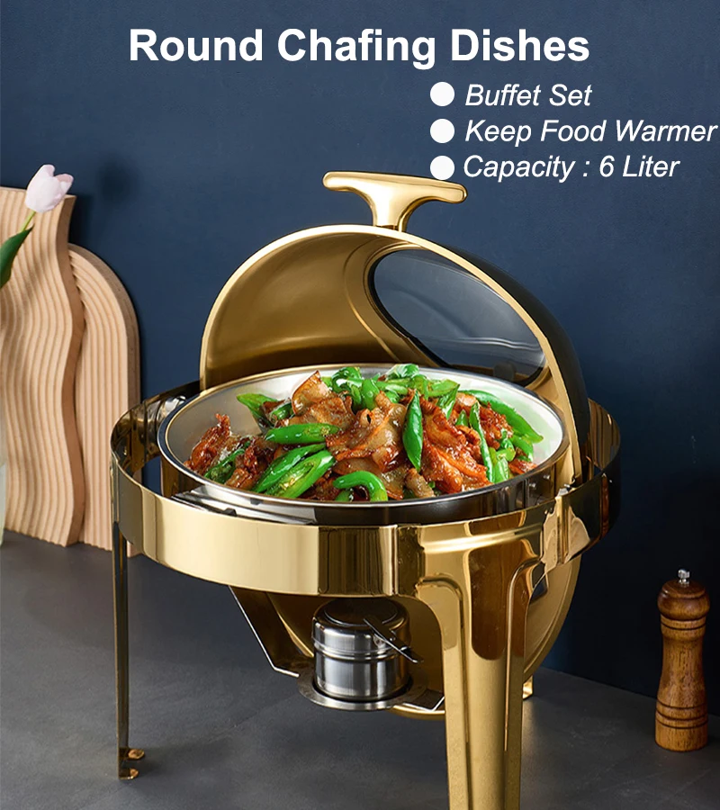 Gold Chafing Dish Buffet Set Hotel Luxury Buffet Food Warmer Chaffing ...