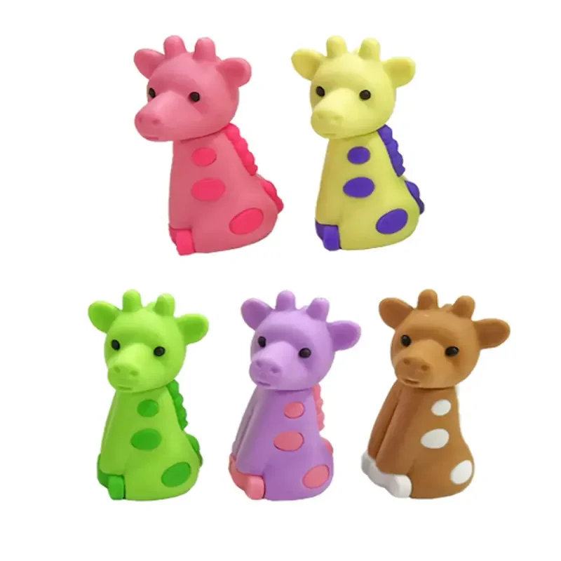Soododo Cute Cartoon Animals Models Eraser Colorful Giraffe Monkey ...