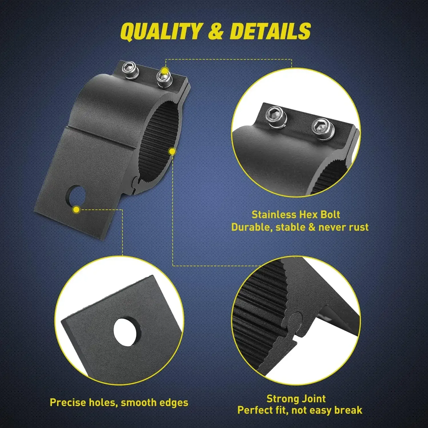 Universal Bull Bar Led Work Light Mounting Bracket Clamp for Car Crash ...
