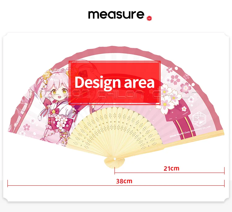 Chilon Advertising Paper Folding Hand Fans Bamboo Skeleton Personalized ...