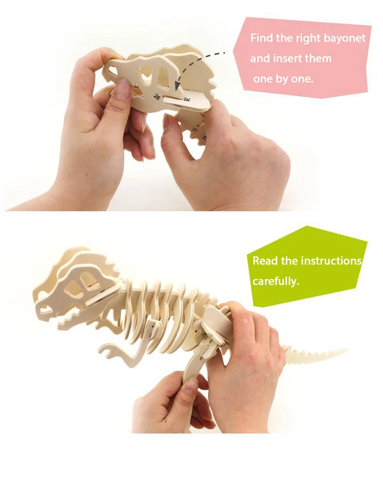 DIY 3D Arts Wooden Brain Teaser Puzzles for Kids & Adults