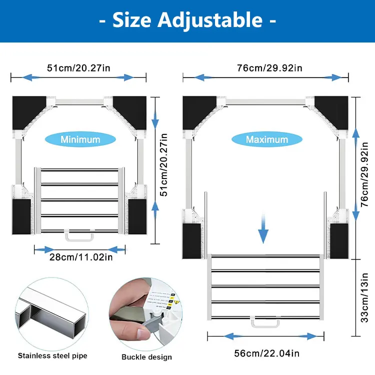 Adjustable Sliding Shelf Drying Rack Stand Base Hardware Rod Bearing ...
