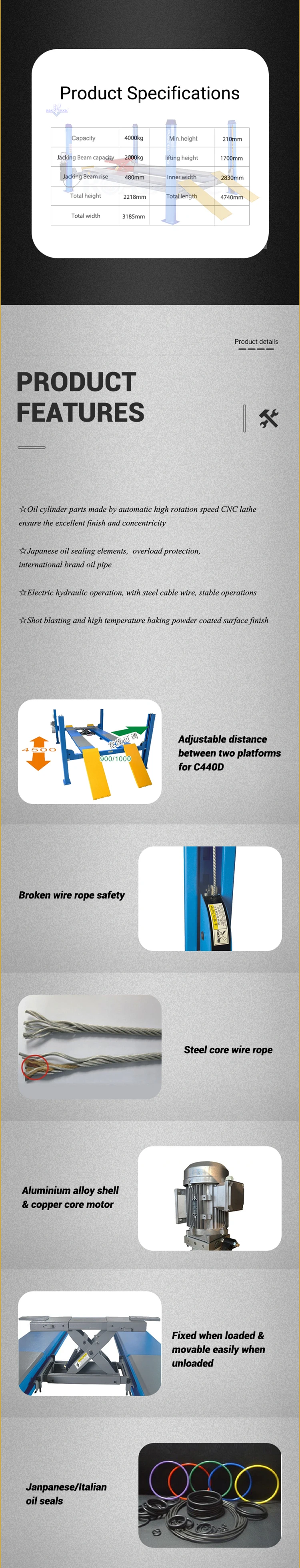 Four Post Hydraulic Car Lift/4 Post Used Wheel Alignment Lift - Buy Car ...