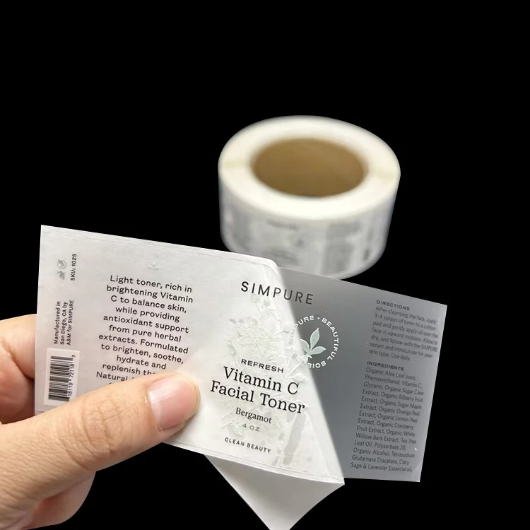 Custom Soft Touch Translucent Sticker Cosmetic Label for Facial Serum ...