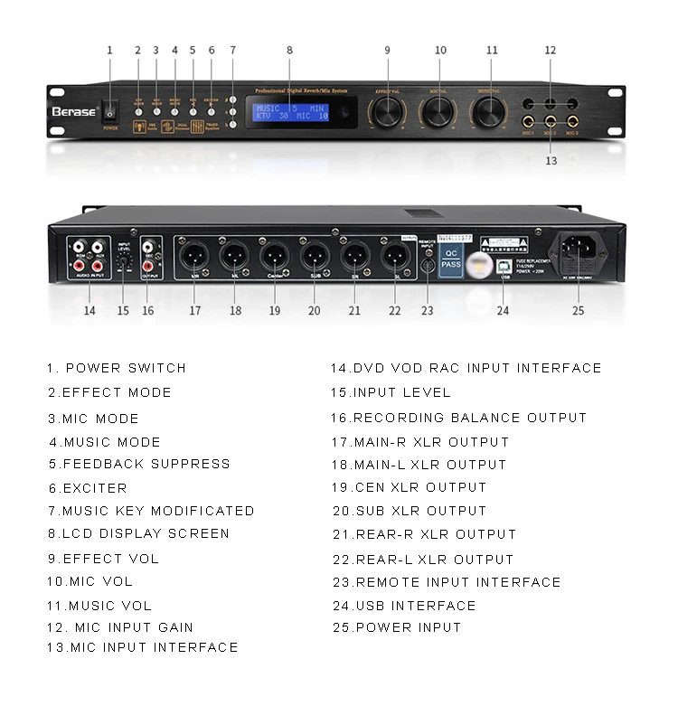 Blue-tooth Playback Digital+analog Preamp Effector Audio Processor Kx-7 ...