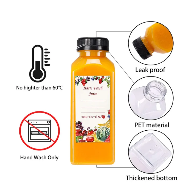 Machi Ins Flat Square Beverage Bottle - Perfect for Juice