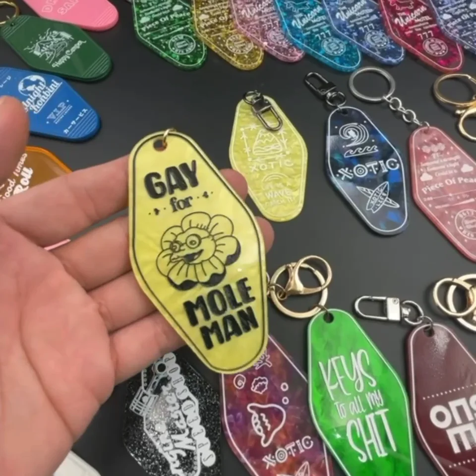 Hot Stamping Printed Logo Laser Cutting Blank Plastic Custom ...