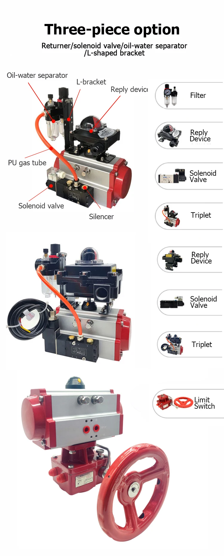 Cqatmt Pneumatic Pvc Ball Valve Upvc Pneumatic Valve Air Actuator True ...
