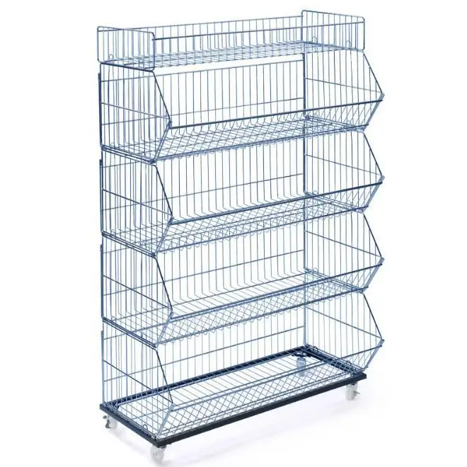Custom Supermarket Inclined Frame Storage Basket - Durable & Versatile