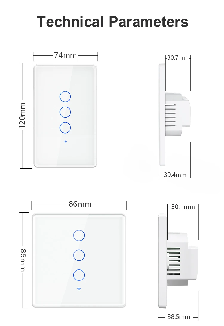 Smart Living Smart Life 1/2/3/4 Gang Tuya WiFi Zigbee Light Switch With ...