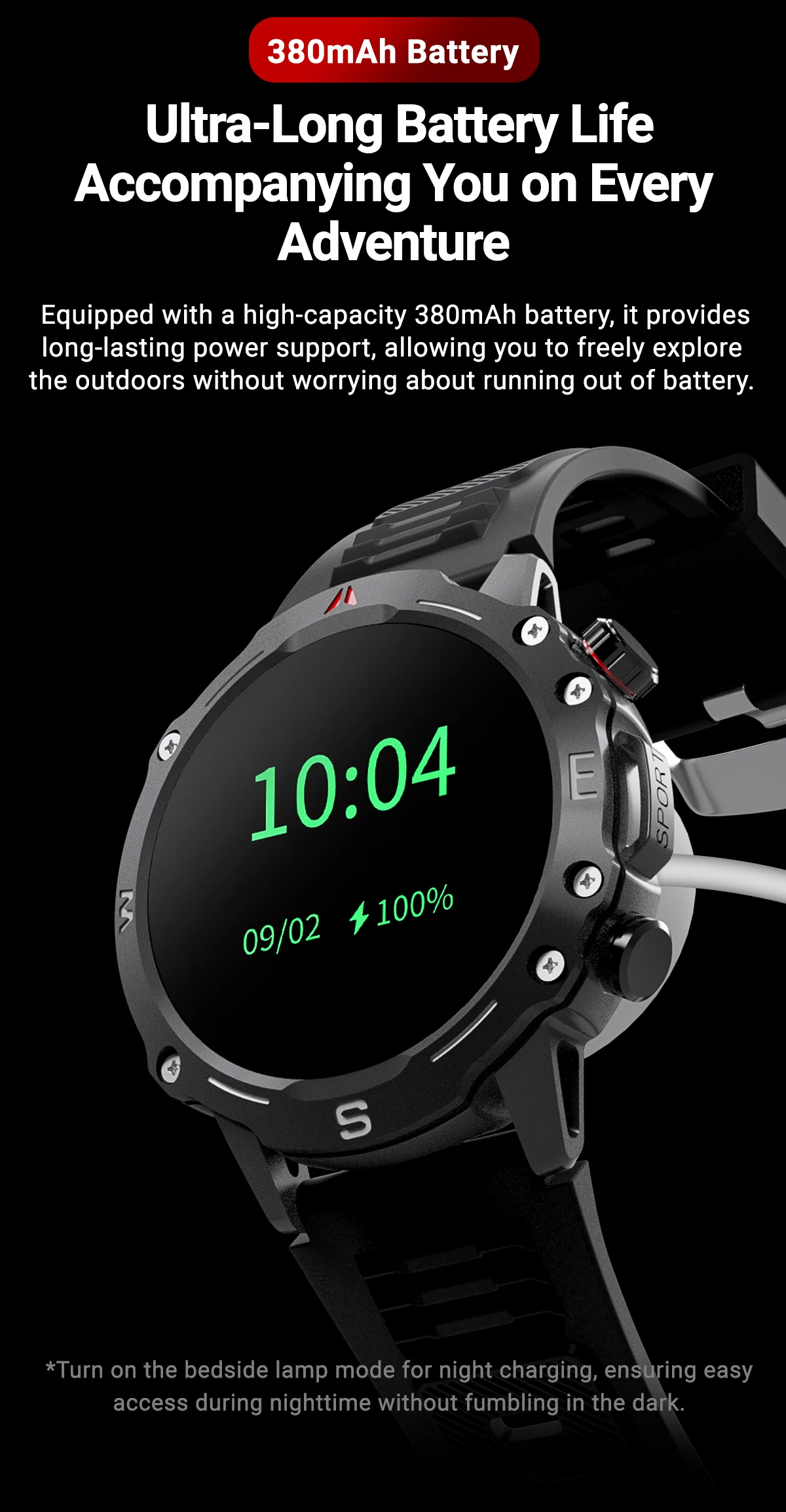 Luxury Men Od2 410mah Big Battery Outdoor Round Sport Smart Watches Bt ...