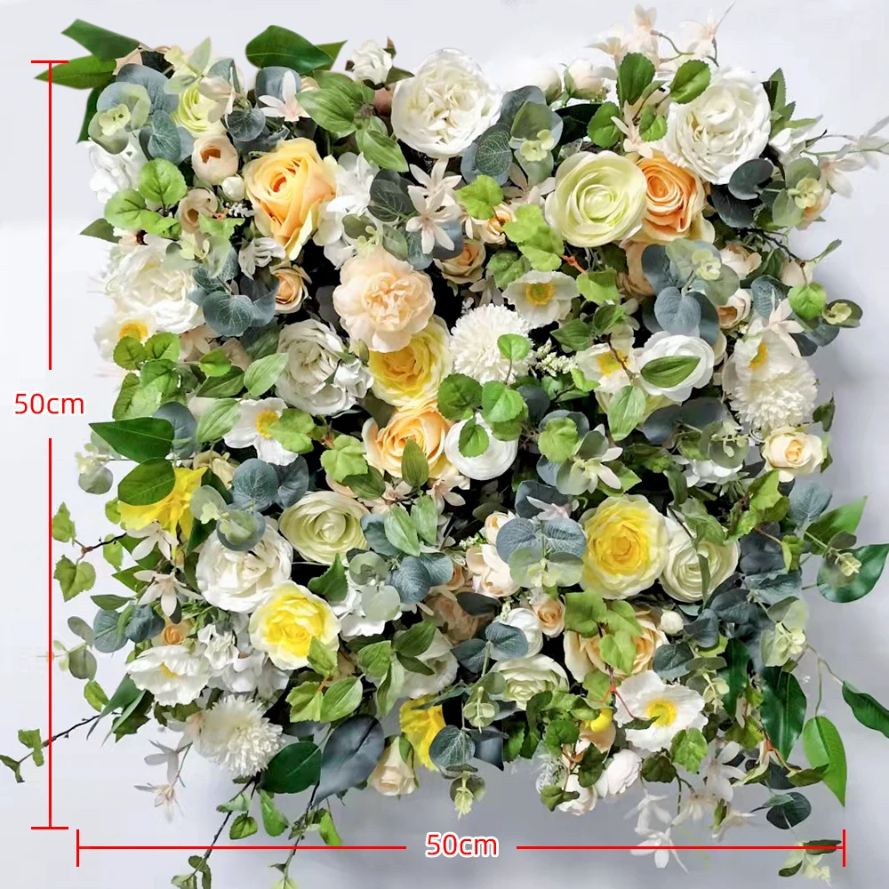 Custom Colorful Artificial Flower 3D Wall Panel for Weddings