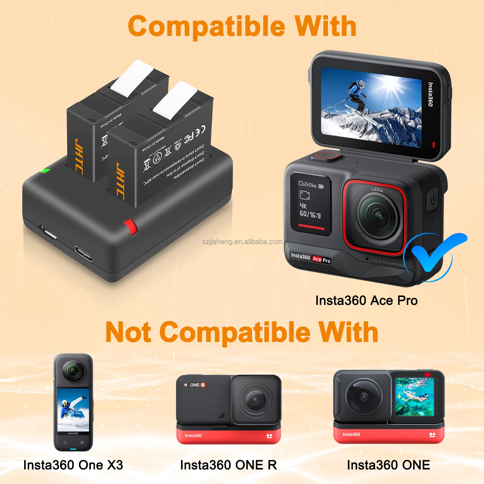 1800mah Replaceable Battery For Insta360 Pro Ace Action Camera ...