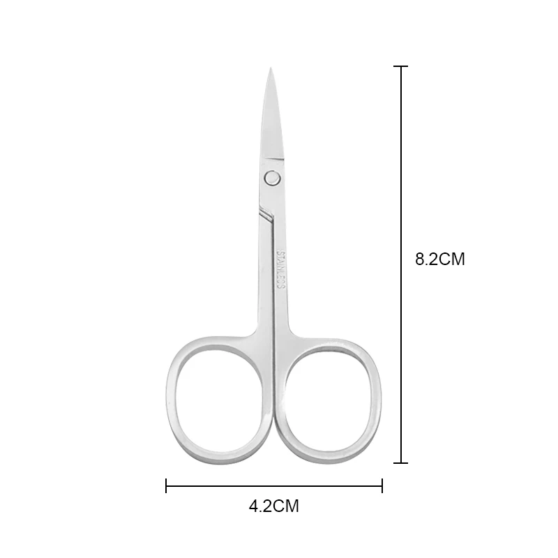 Black Curved & Rounded Blunt Tip Eyebrow Eyelashes Nail Cuticle ...