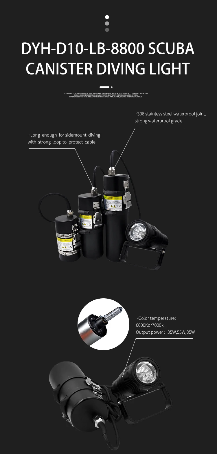Hid Waterproof Underwater Dive Lights Scuba Xenon Diving Light Canister ...