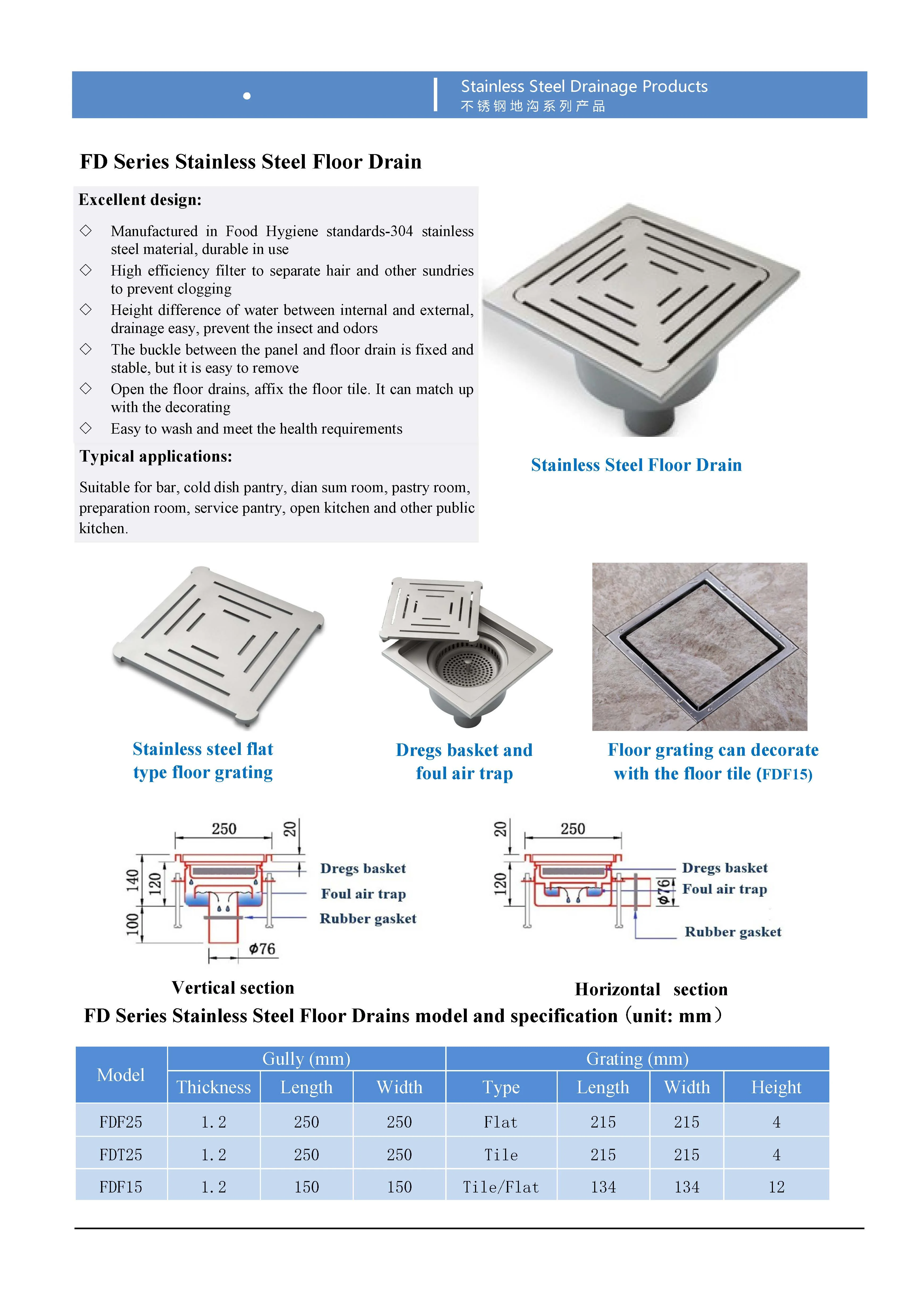 Advanced Stainless Steel Floor Drains with Vertical Outlet | Durable ...
