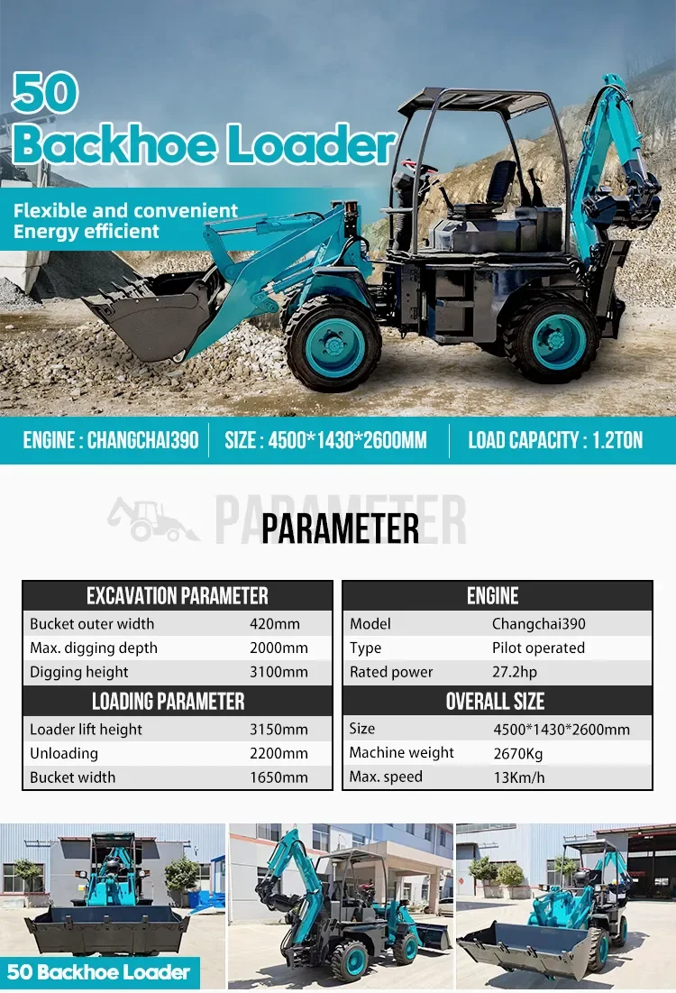 EPA EURO5 Towable Backhoe Loader Mini Backhoe Tractor for Sale