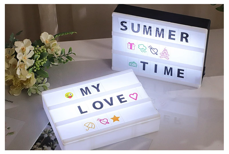 A4 CINEMATIC LED LIGHT up LETTER BOX SIGN USB WEDDING PARTY CINEMA ...