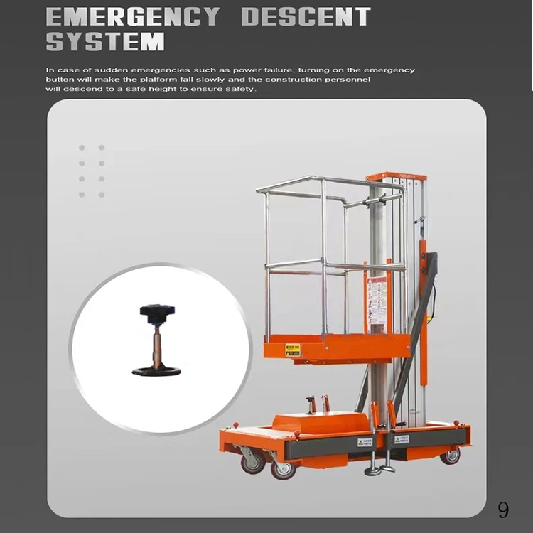 4m Aluminum Lift Ladder Lift Design Man Lift For Aerial Work 100kg ...