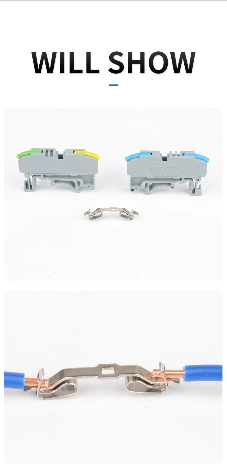Din Rail Push In Spring Quick Cable Terminal Blocks Easy To Connect ...