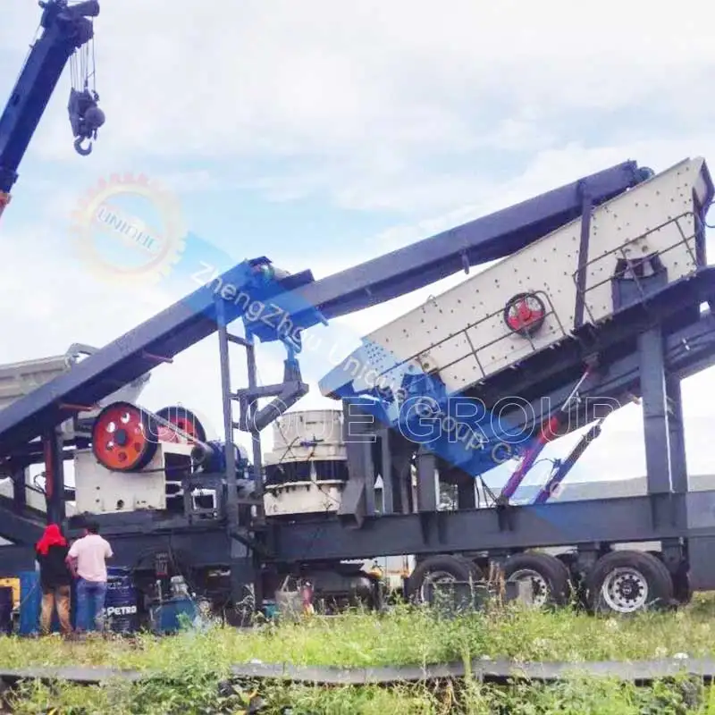 Mining stone mobile screening plant limestone wheel type aggregates ...