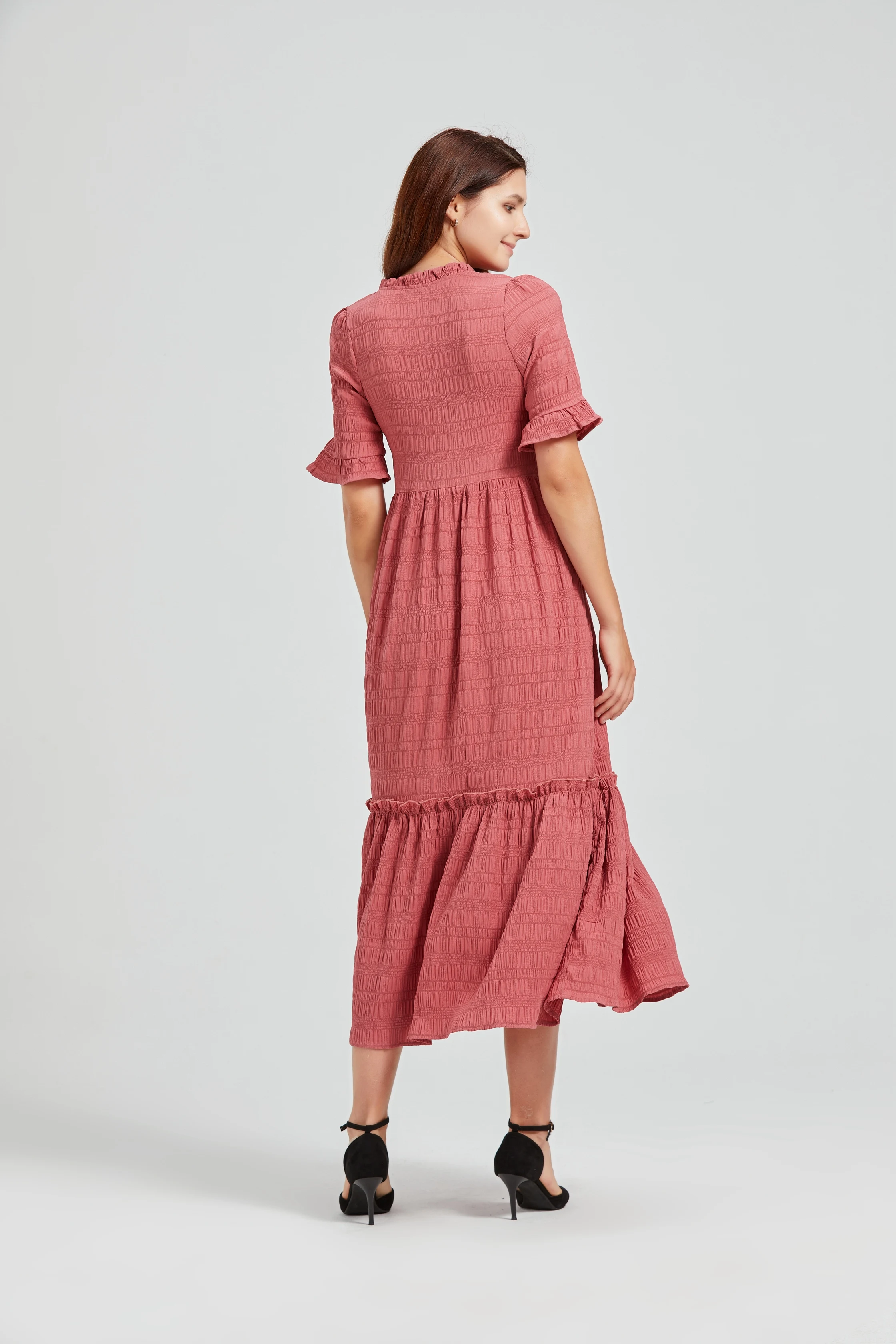 Custom Long Sleeve Outdoor Woman Girls Clothes Crepe Casual Polyester ...