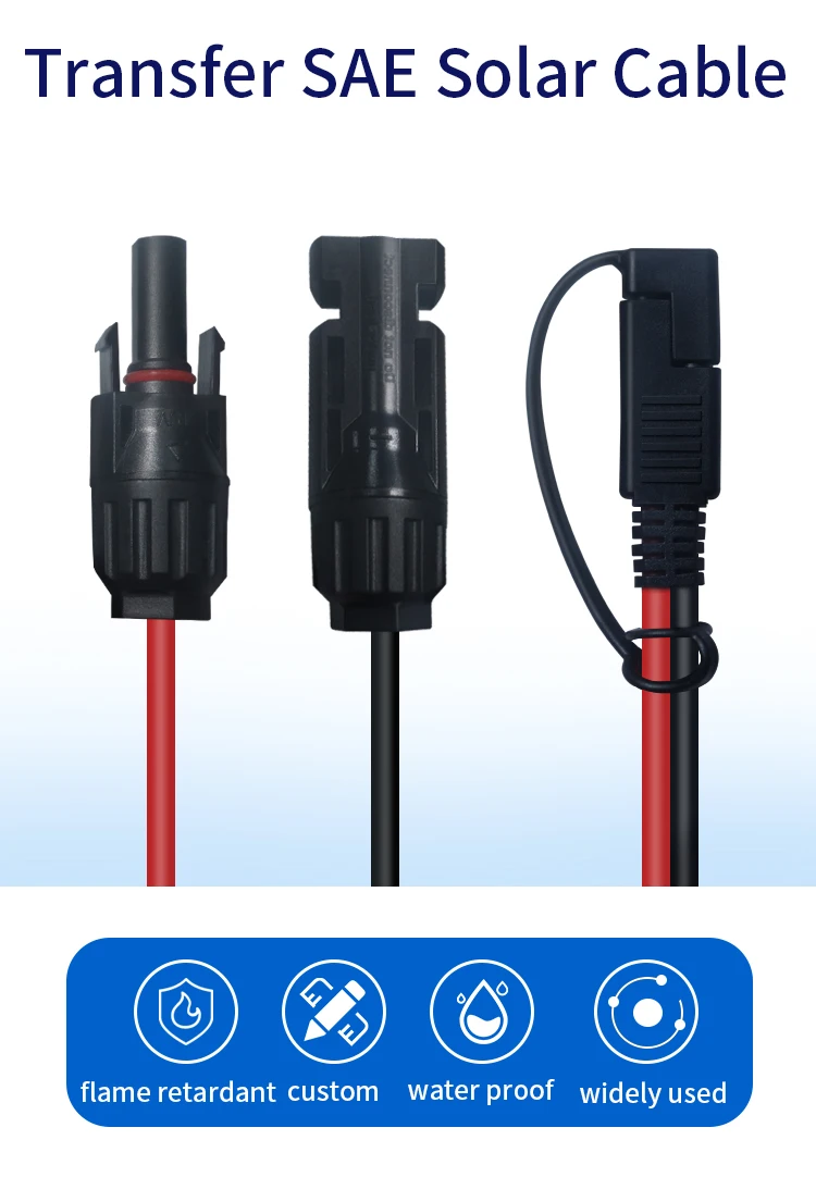 12awg Solar Female Male Connector To Sae Cable Pv Extension Wire With ...