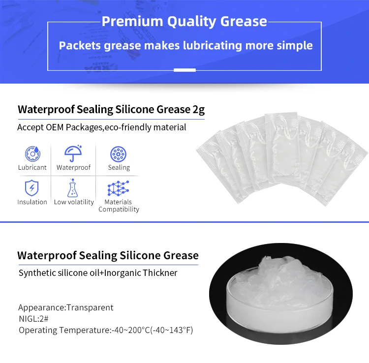 2g Mini Packets Grease NSF H1 Food Grade Silicone Grease Sealing for O ...