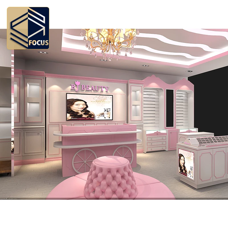 Pink Beauty Salons Store Cosmetic Shop Decoration Design