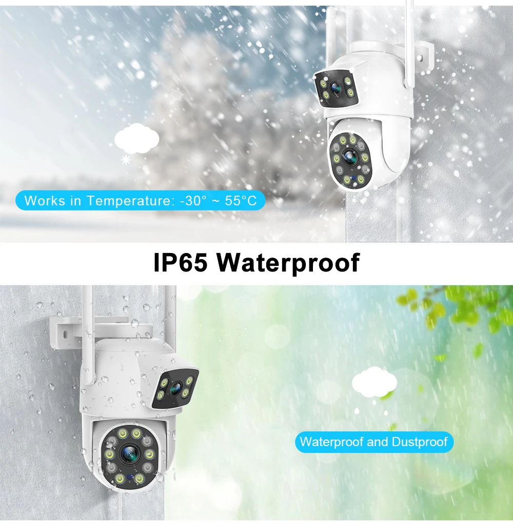 O-KAM Pro 6MP Outdoor Dual Lens Wireless PTZ CCTV Camera - WiFi ...